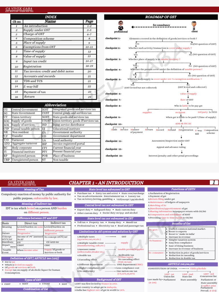 GST Chart and Crux Book | PDF | Taxes | Value Added Tax