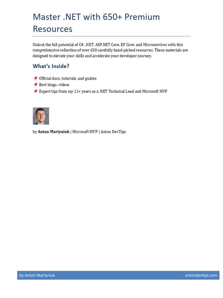 DotNet Developer Resources | PDF | C Sharp (Programming Language ...