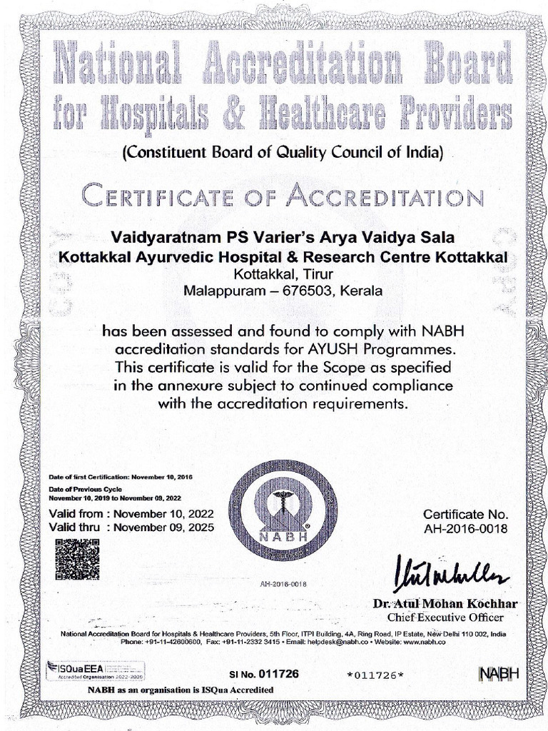 N A B H Certificate | PDF