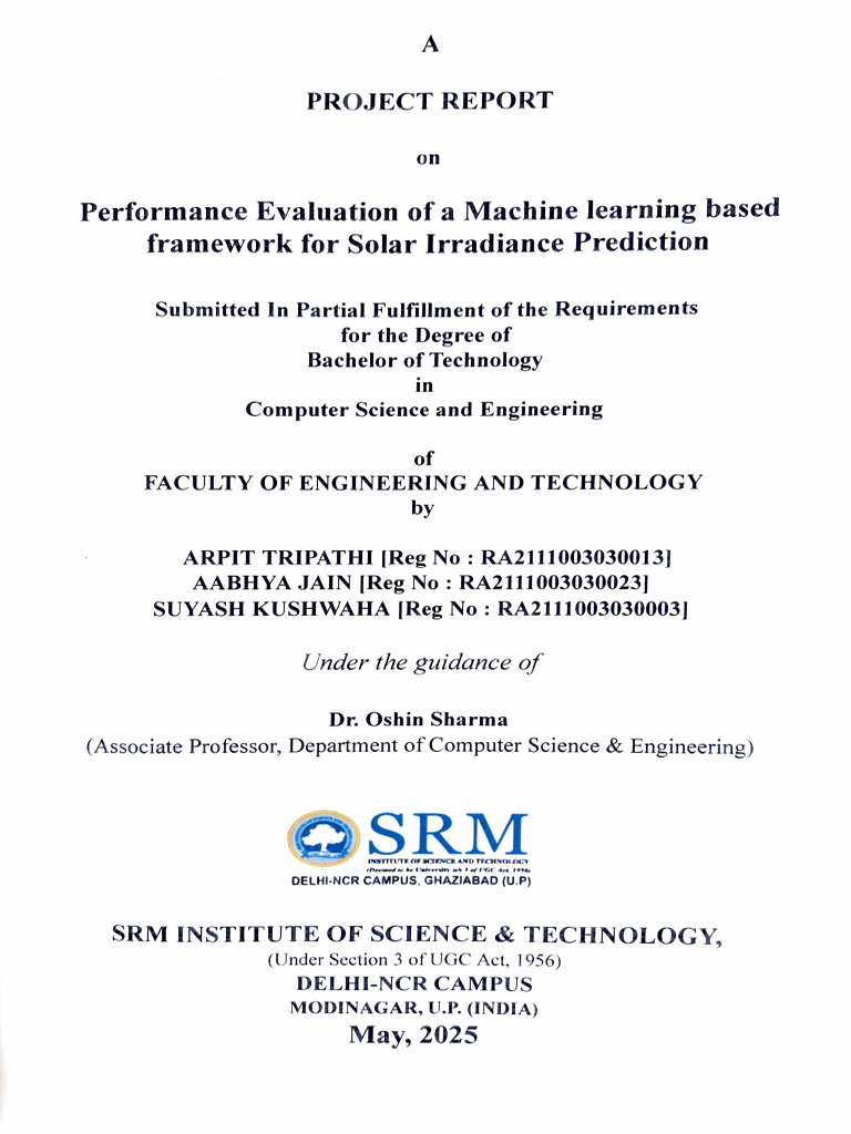 Major - Project - 25I - MP013 - ARPIT TRIPATHI (RA2111003030013) | PDF | Machine Learning ...