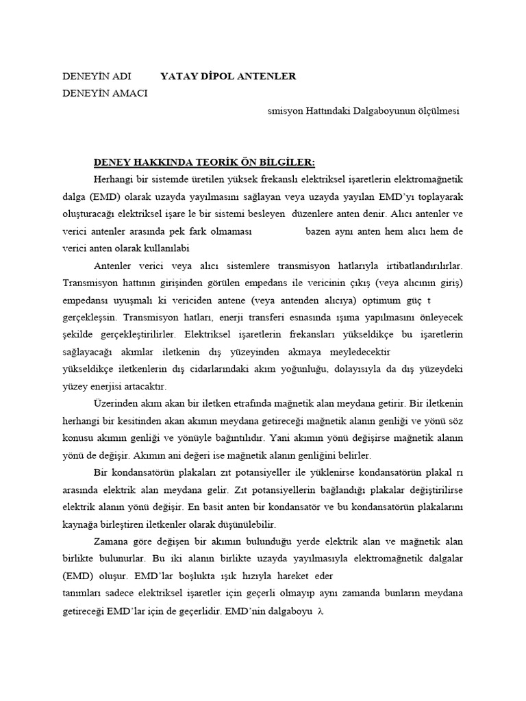 Deney 1 (Antenlab) | PDF