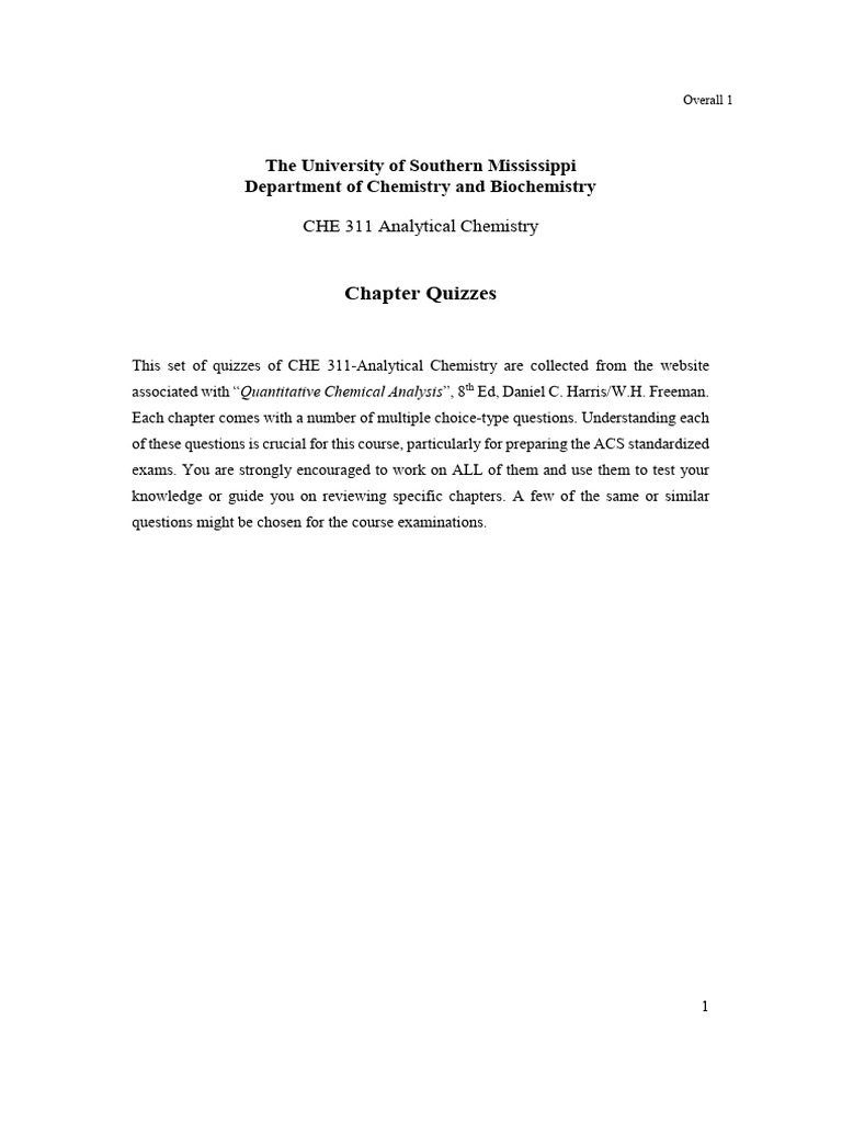 Analytical Chemistry MCQ Part 1 of 10 | PDF | Acid | Chemistry