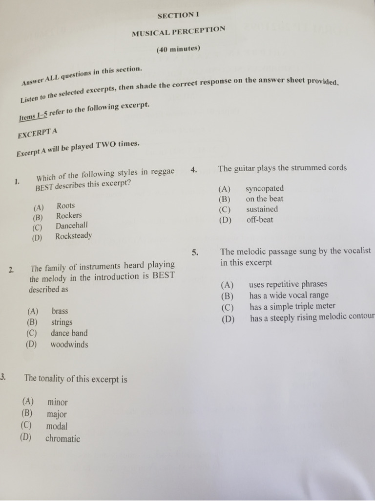 CSEC MUSIC 2021 | PDF