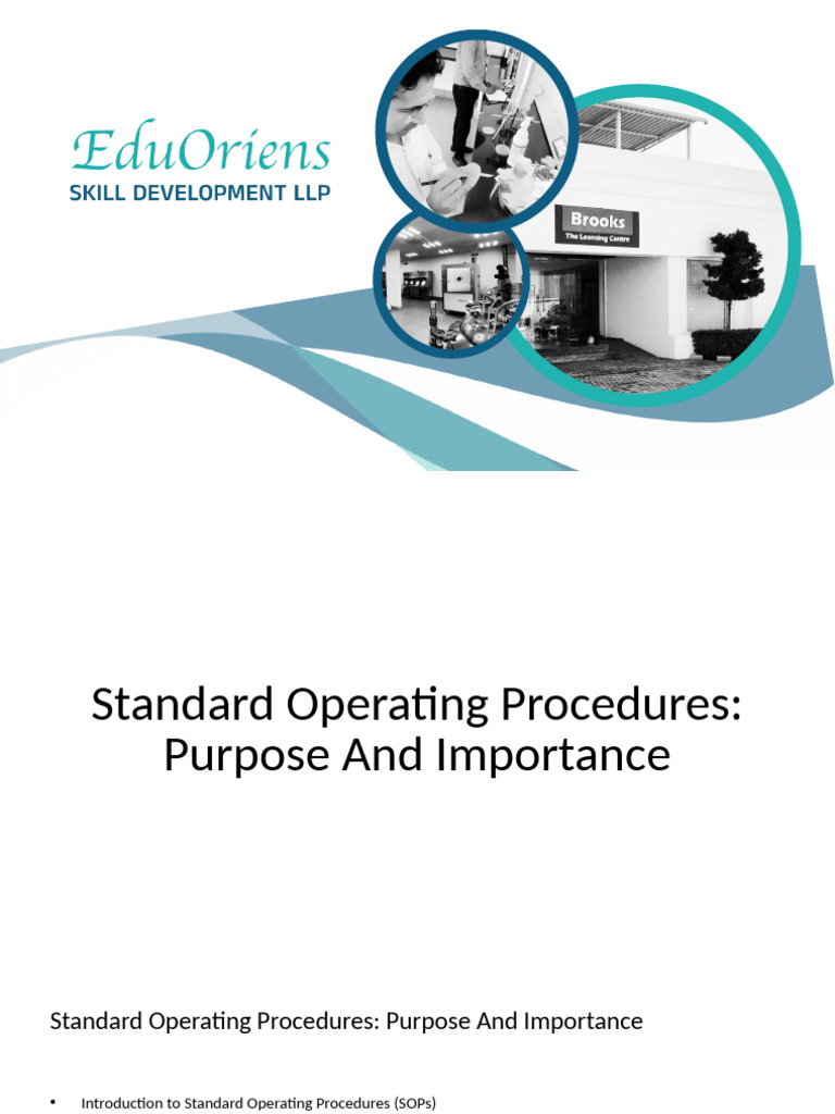 Standard Operating Procedures - Purpose and Importance | PDF ...