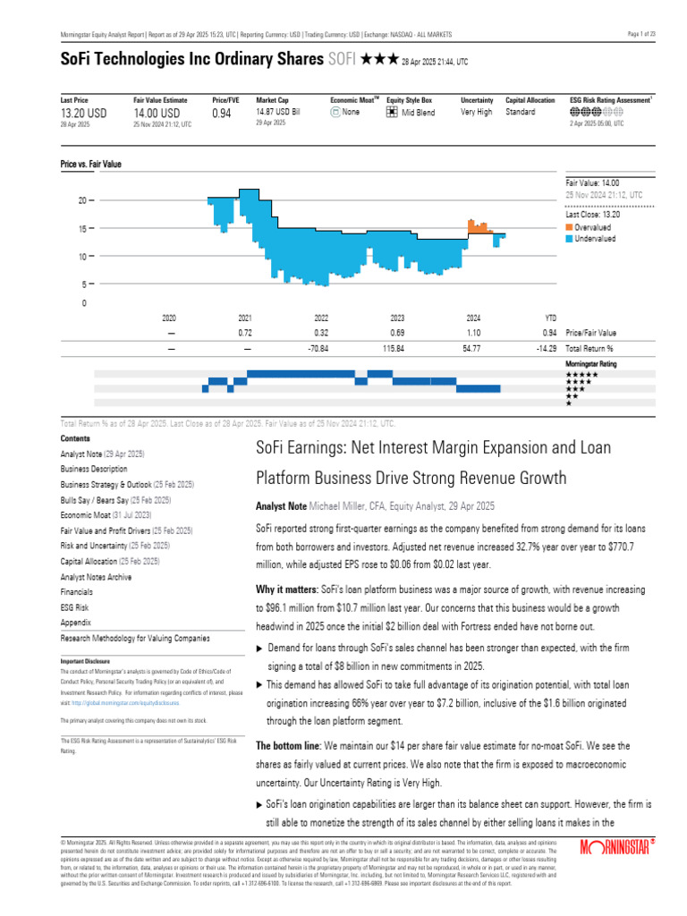 Sofi Technologies Inc Ordinary Shares | PDF | Loans | Debt