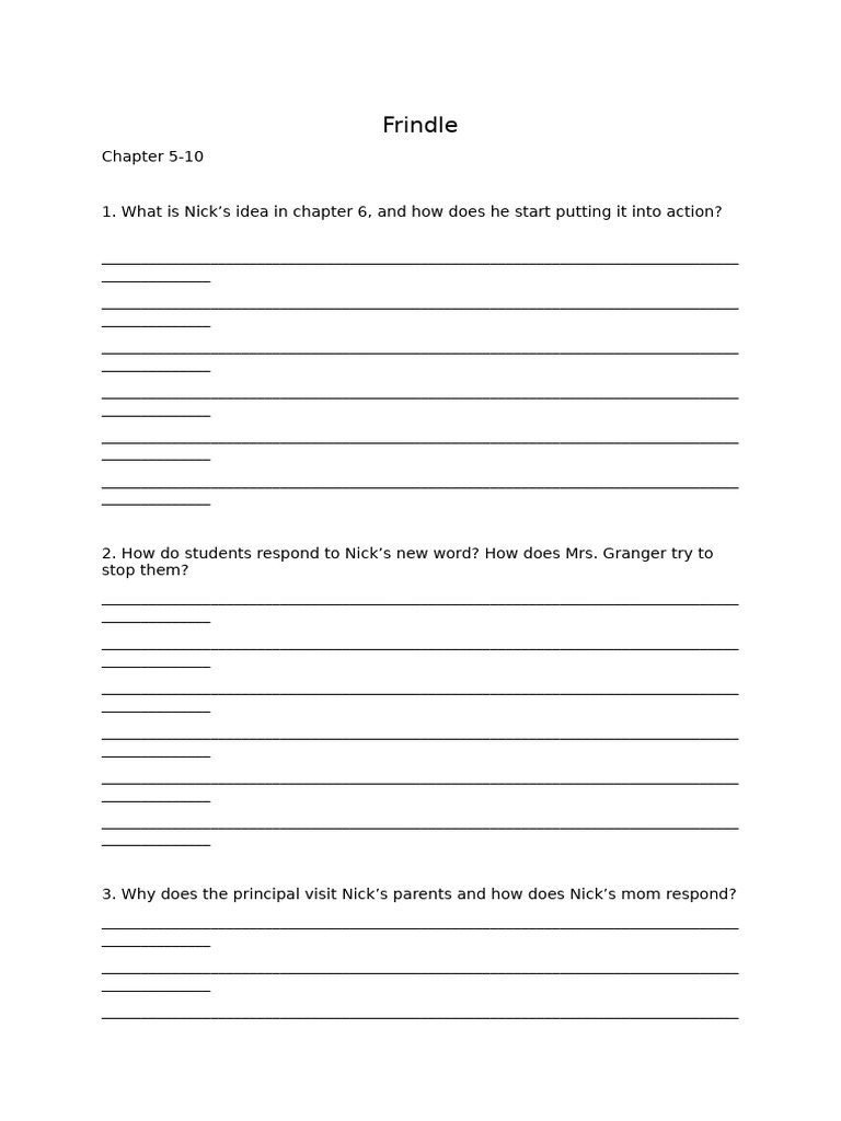 Frindle Chapter 5-10 | PDF | American Literature | Children's Fiction Books