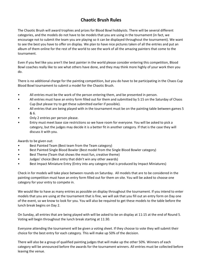 Chaotic Brush Rules | PDF
