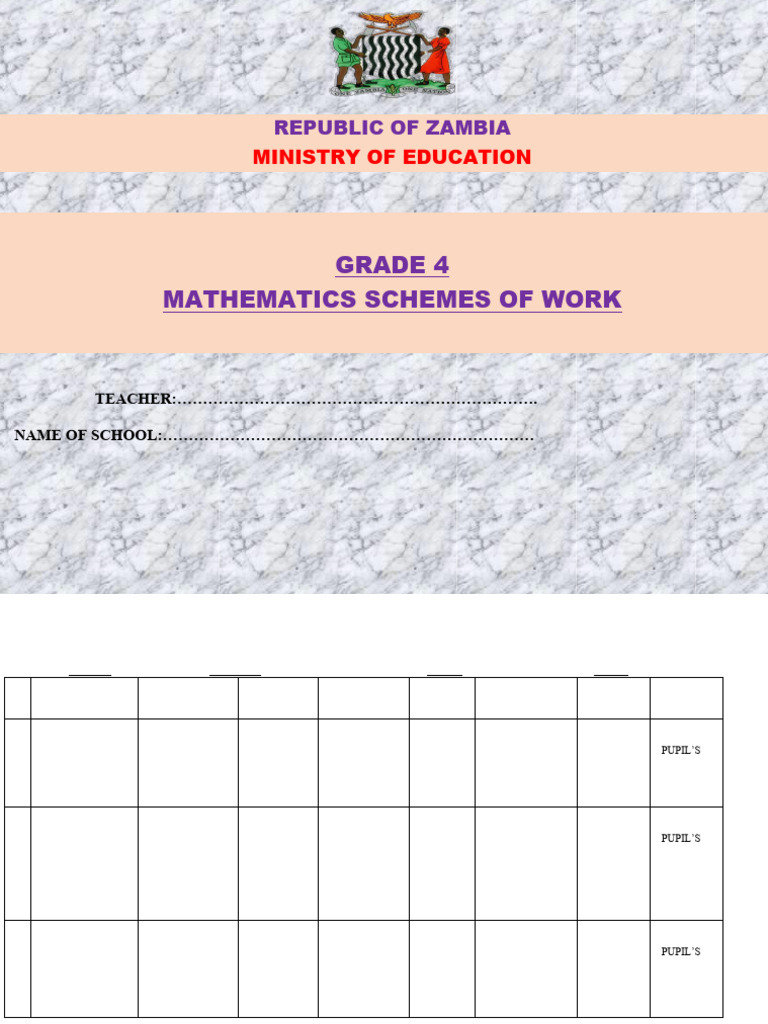 Grade 4 Mathematics Term 2 Scheme 2025 | PDF | Mathematics