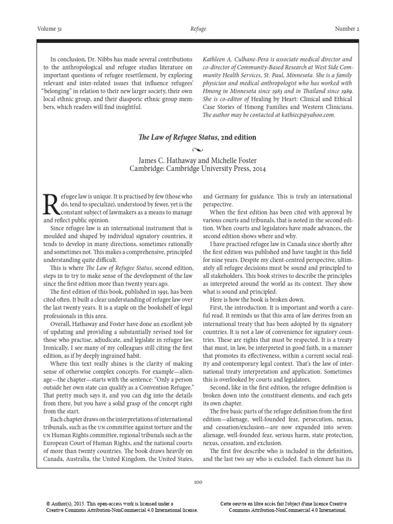 Insights on Refugee Status Law | PDF | Refugee