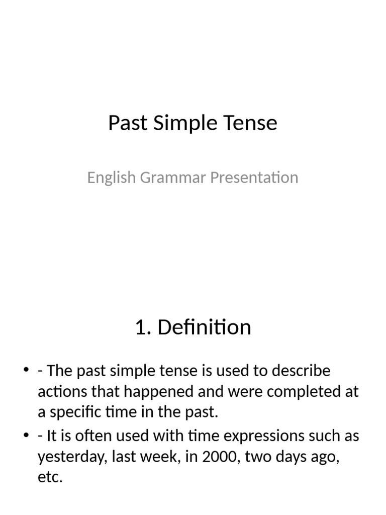 Understanding Past Simple Tense | PDF