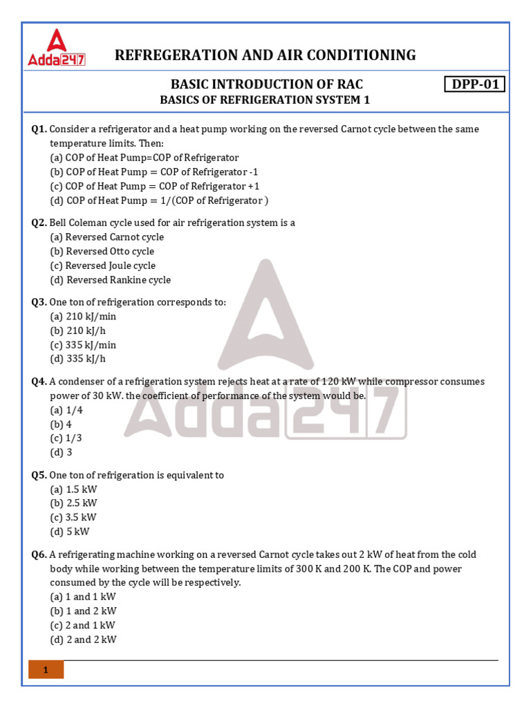 RAC Basics in Mechanical Engineering | PDF | Refrigeration | Refrigerator