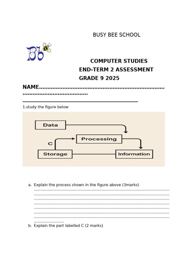 Grade 9 End Term 2 Computer Exam | PDF | Input/Output | Digital Technology