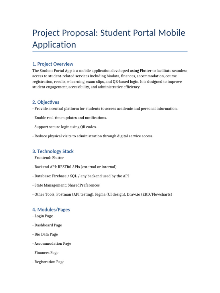 Student Portal App Proposal Complete | PDF | Mobile App | Databases