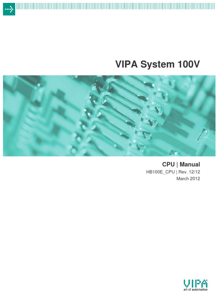 VIPA System 100V: CPU - Manual | PDF | Central Processing Unit ...