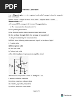 Y9 - Physics - Past Paper | PDF | Electricity | Electromagnetism