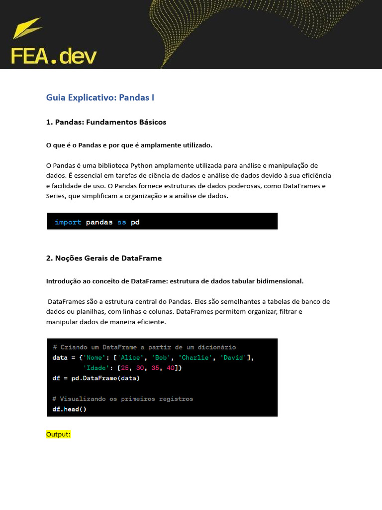 guia_explicativo_pandas | PDF | Dados | Análise de dados