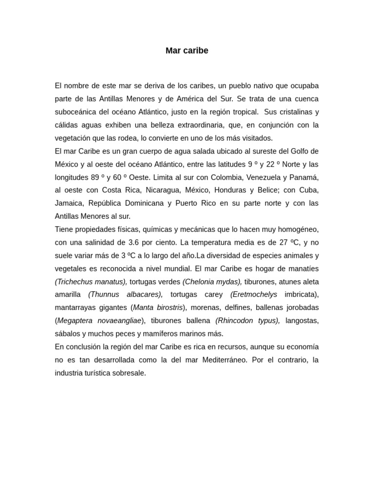 Mar Caribe | PDF