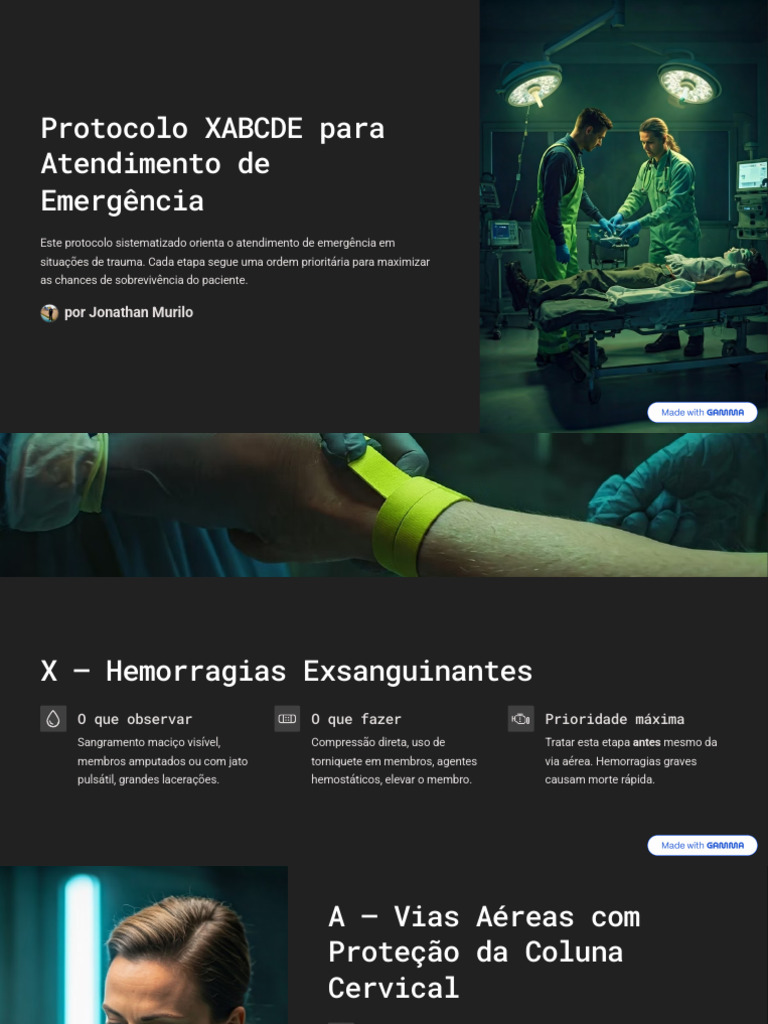 Protocolo XABCDE para Atendimento de Emergencia | PDF