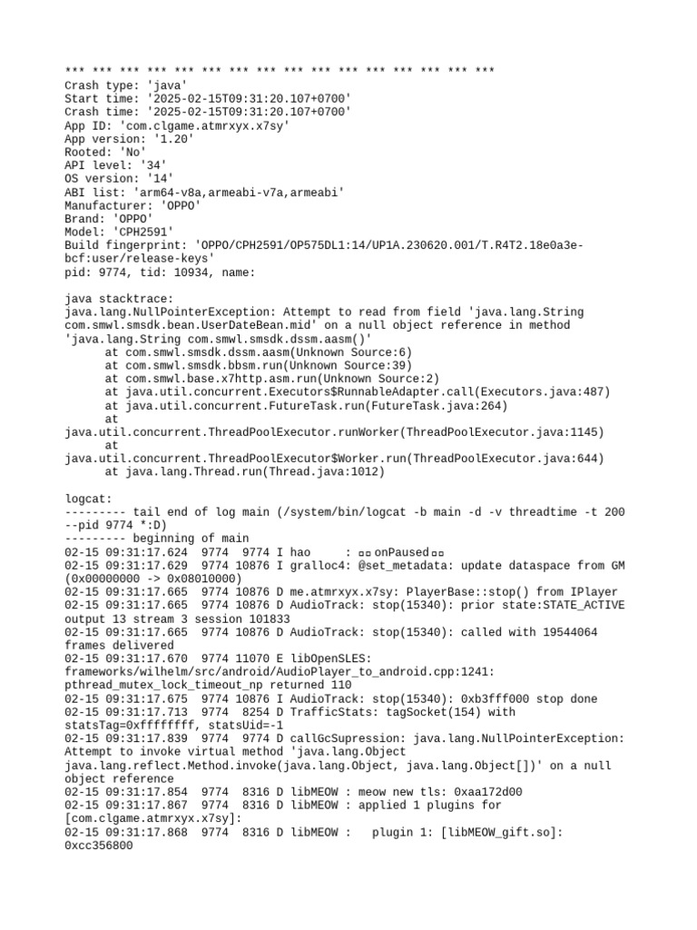 Catchlogs - 2025-02-15 at 09-31-20 - 6.111.2 - .Java | PDF | Java (Programming Language) | Software