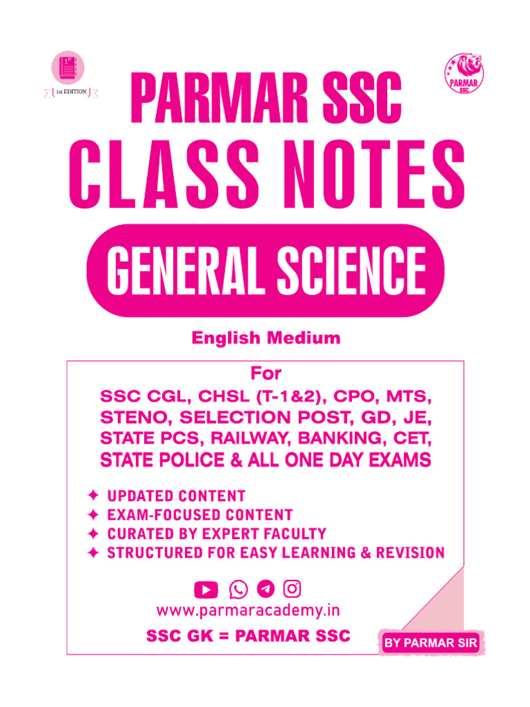 Parmar SSC Class Notes Combo Book Economics Geography General Science ...