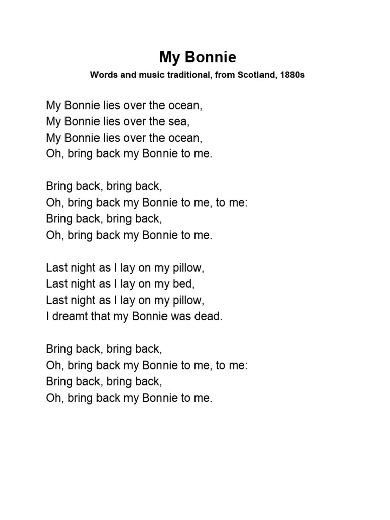 Traditional Scottish Song: My Bonnie | PDF