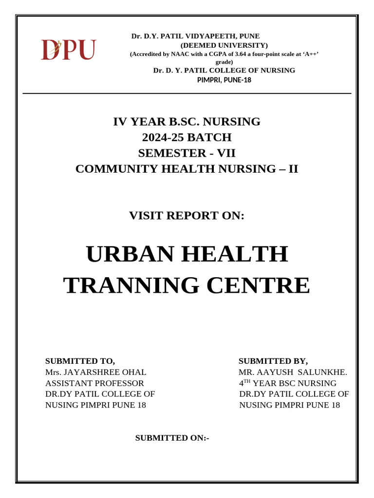 Aayush Community - Assignment - Front - Page - Format | PDF