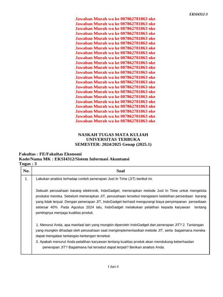 Soal Eksi4312 Tmk3 3 | PDF