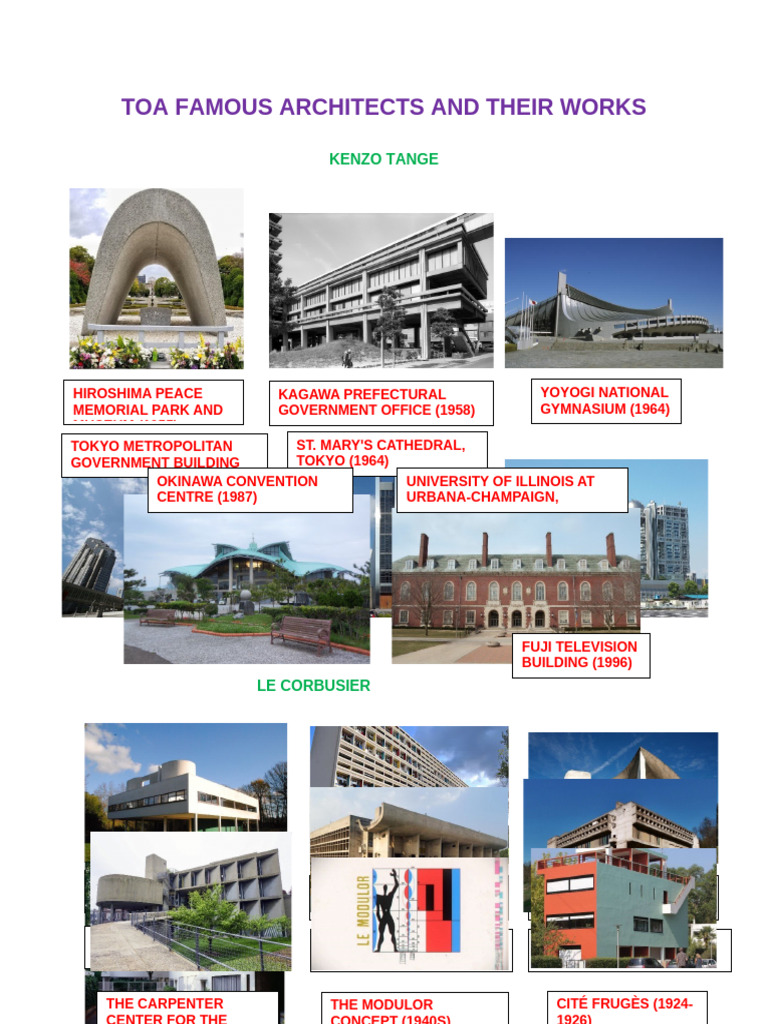 Toa Famous Architects and Their Works | PDF | Architect | Architectural ...