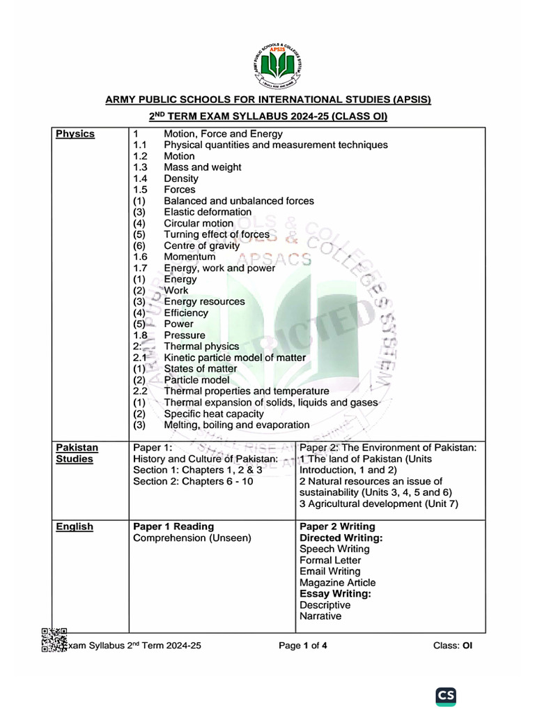 2nd Term Syllabus | PDF