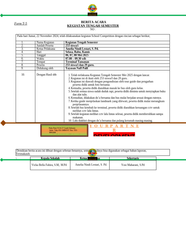 Berita Acara Kts-1 | PDF