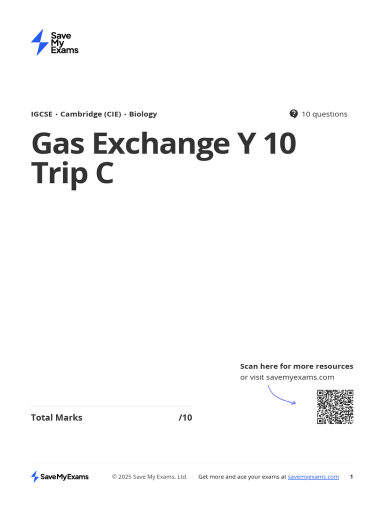 Gas Exchange QUIZ - Questions | PDF | Atmosphere Of Earth | Respiratory ...