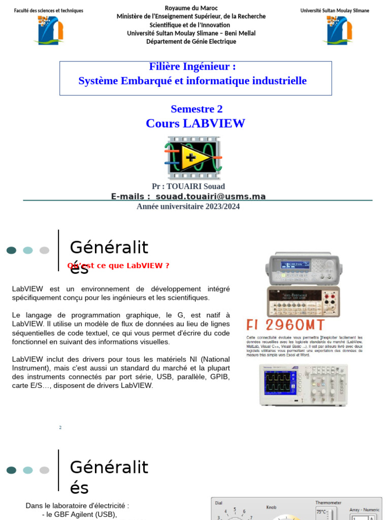 Chapitre 1 LABVIEW | PDF | Langage de programmation | Structure de contrôle