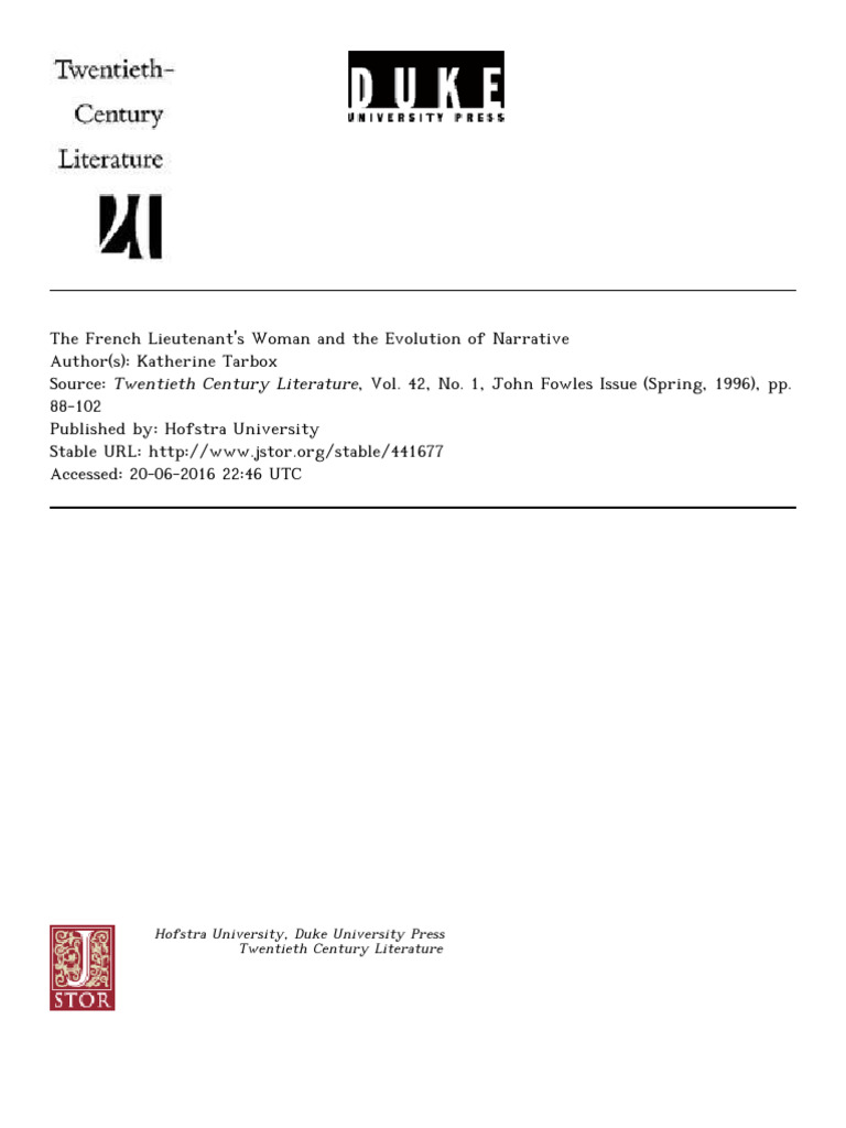French Lieutenants Woman 2 | PDF | Experience | Narrative