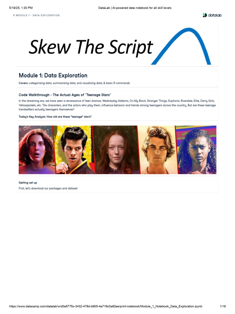 R Module 1 - Data Exploration | PDF | Computing | Data Analysis