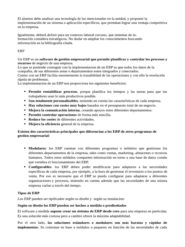 Gestion de Tecnologias Informaticas en Empresas - Tp2 | PDF | Planificación de recursos ...