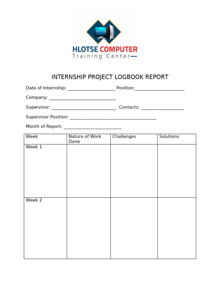 Internship Project Logbook Report | PDF