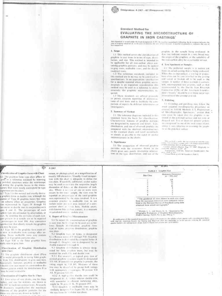 Astm A247 | PDF | Metalworking | Transition Metals