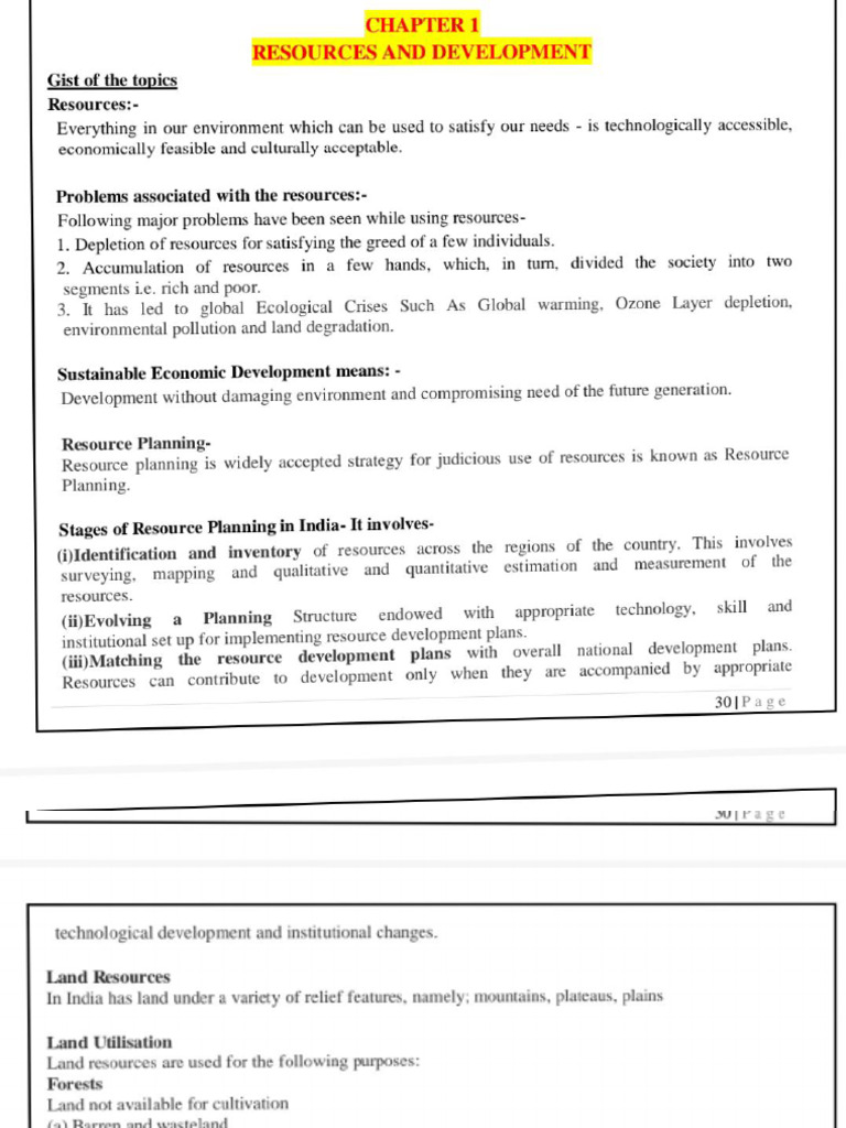 Resource and Development 1 | PDF | Soil | Nature