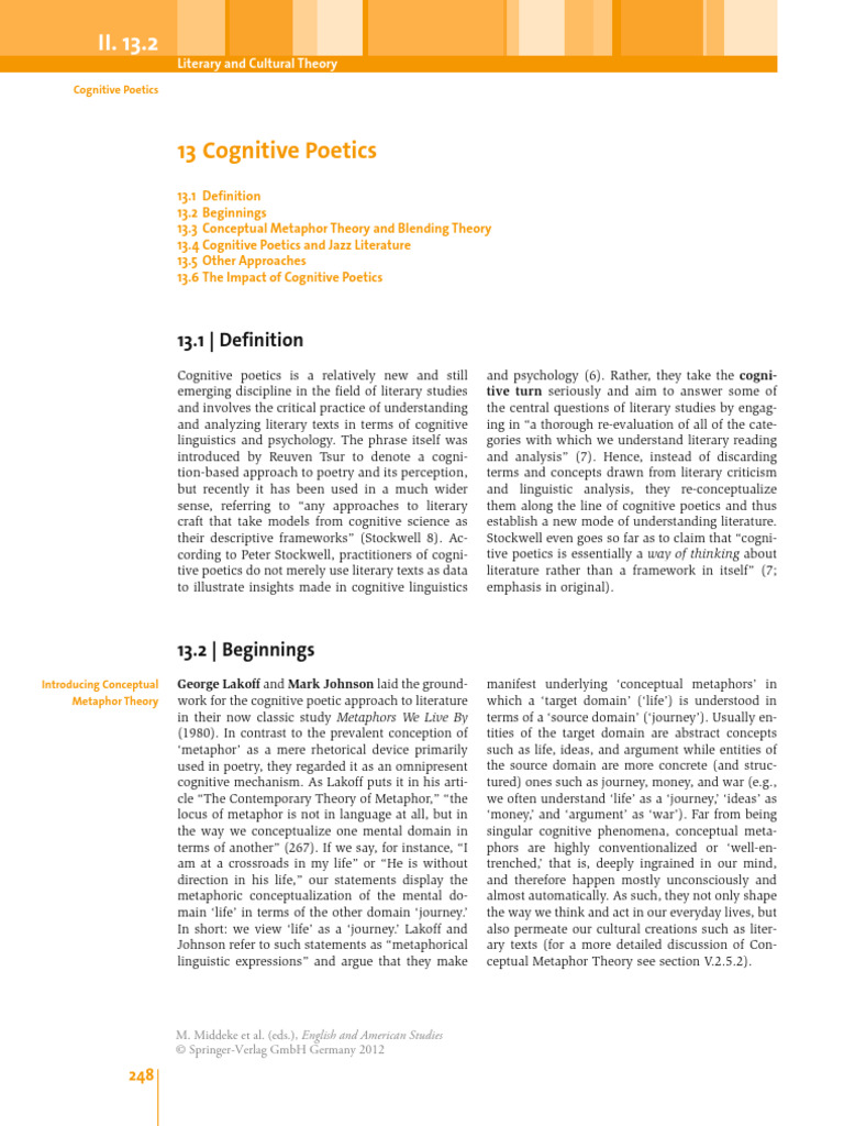 Cognitive Poetics and Conceptual Integratio Theory | PDF | Metaphor ...