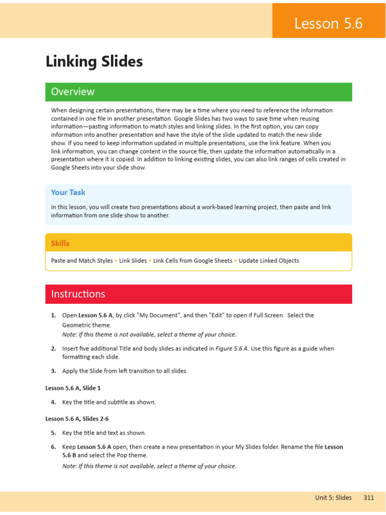 Linking Slides in Google Slides Tutorial | PDF | Spreadsheet | Computing