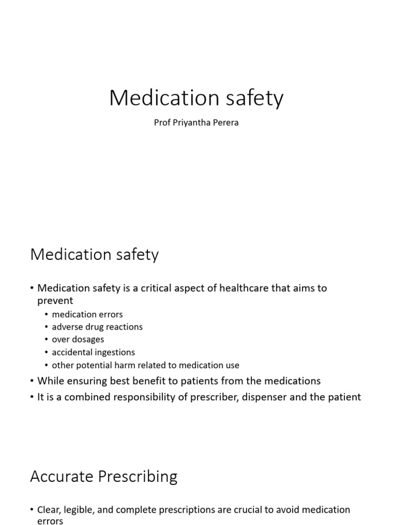 28 Medication Safety PDF 230816 153038 | PDF | Medical Prescription ...