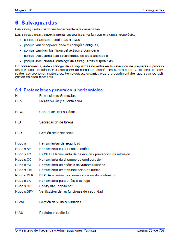 Salvaguardas de Magerit | PDF