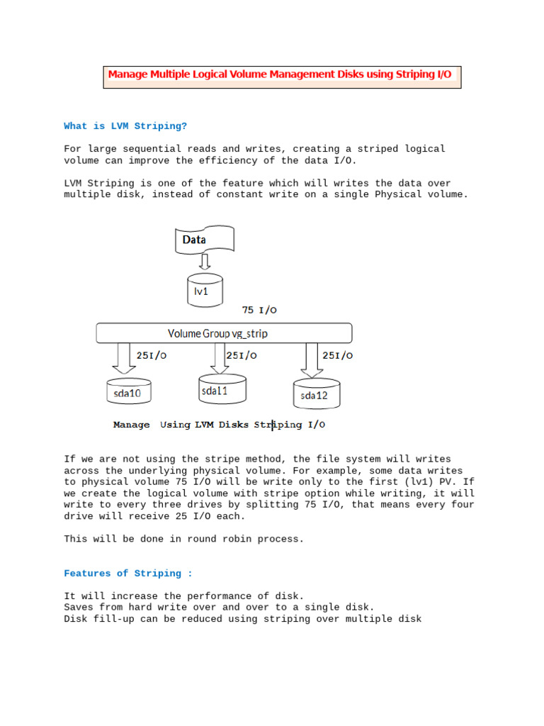 LVM (Logical Volume Manager) Striping Input Output | PDF | Utility Software | Computer Engineering