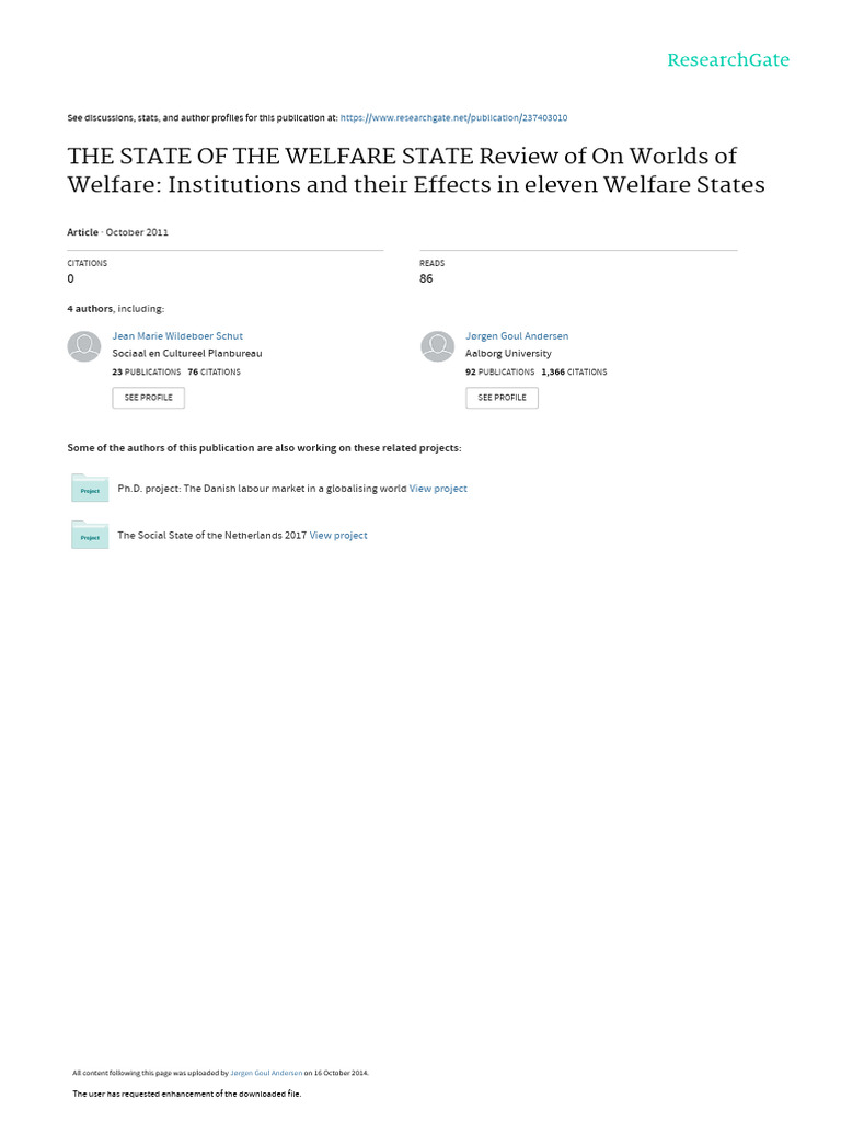 Institutions and Their Effects in Eleven Welfare States | PDF | Labour ...