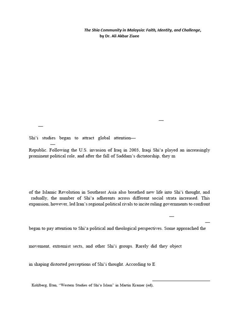 Introducing The Book The Shia Community in Malaysia Faith, Identity ...