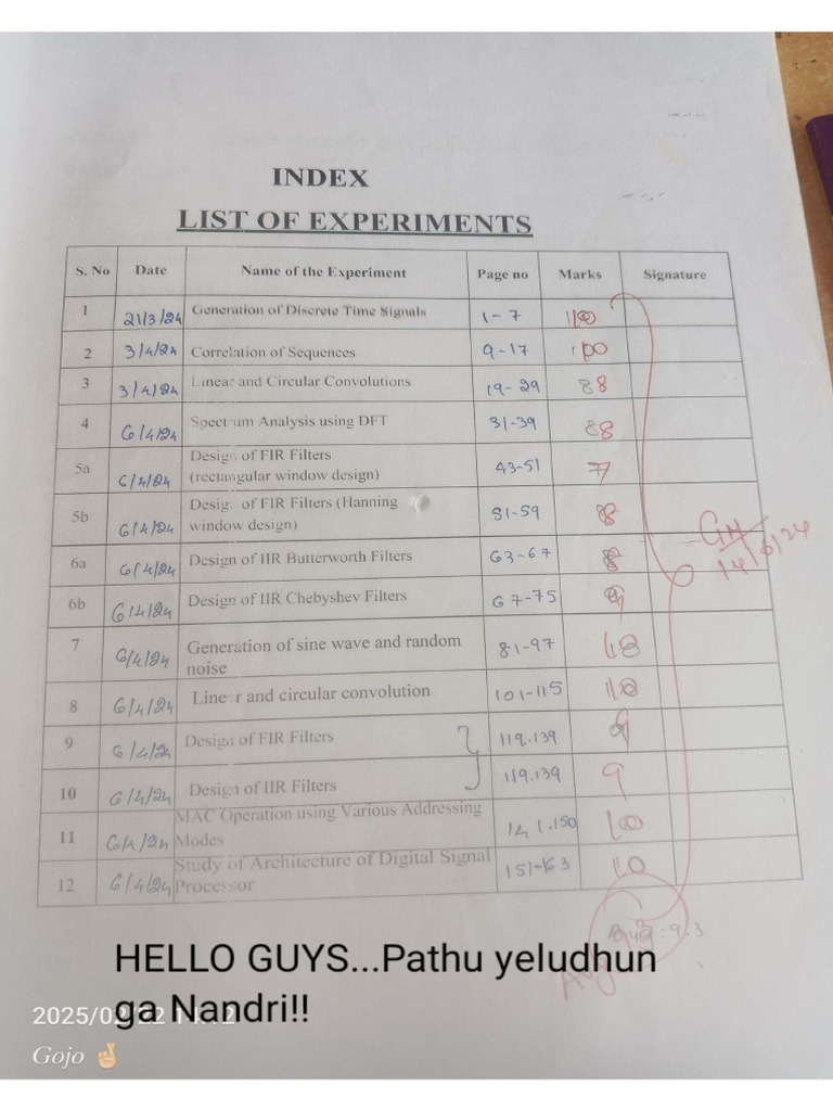 DSP Lab - First 5 Experiments | PDF
