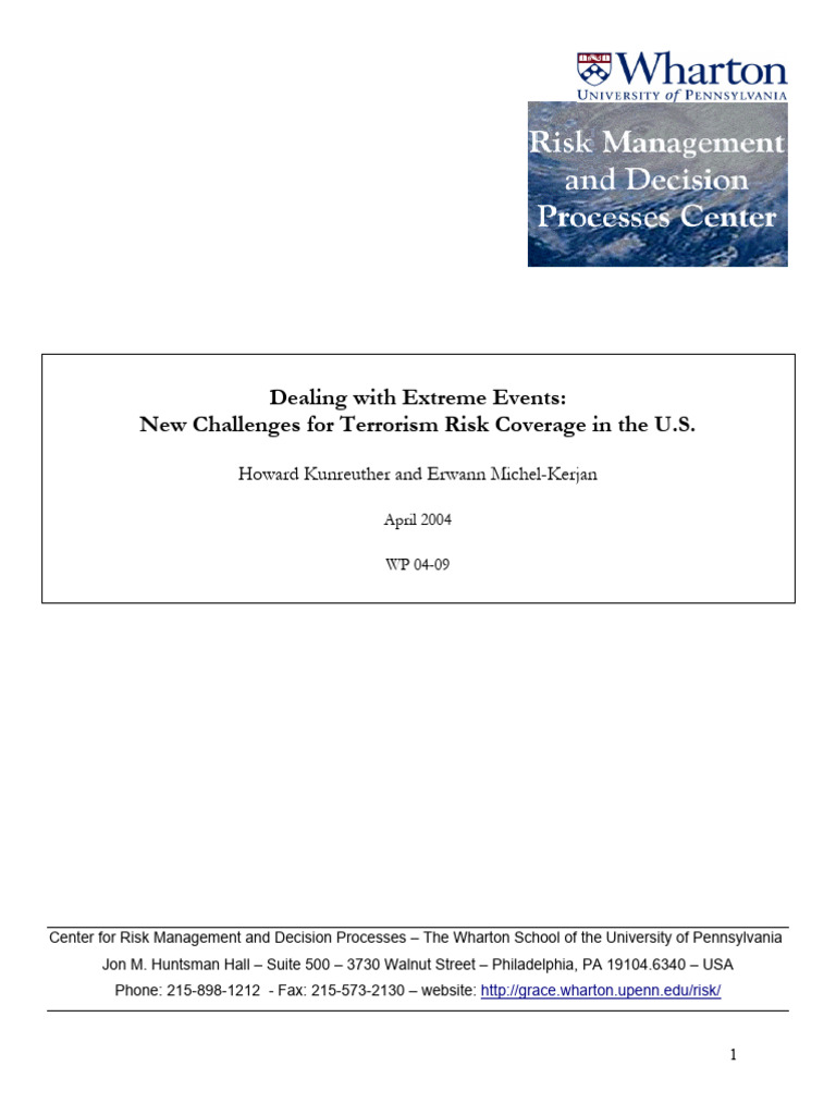 7.thema 17 Terrorism Risk III | PDF | Insurance | Deductible