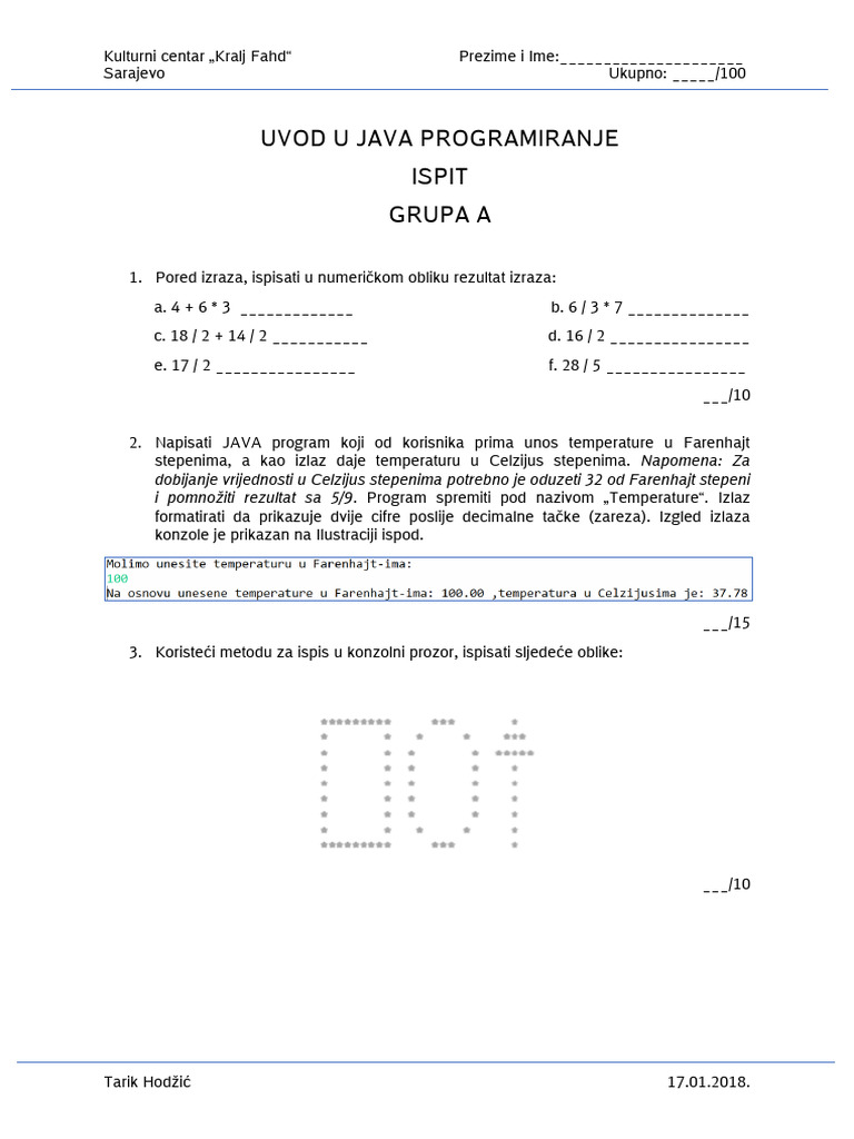Ispit - Grupa A | PDF
