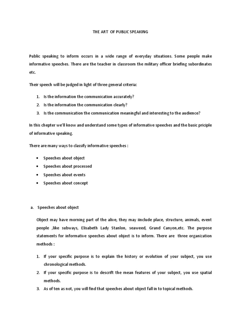 The Art of Public Speaking | PDF | Speech | Public Speaking