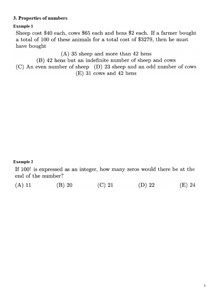 Properties of Numbers | PDF
